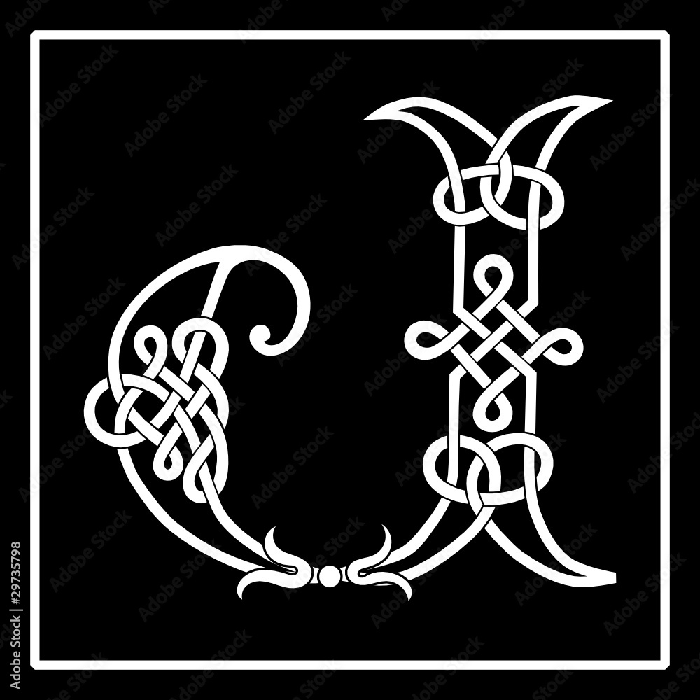 Vector of a Celtic Knot-work Capital Letter J Stock Vector | Adobe Stock
