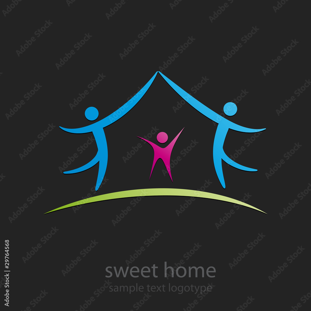 Logo Sweet Home, black background # Vector Stock Vector | Adobe Stock