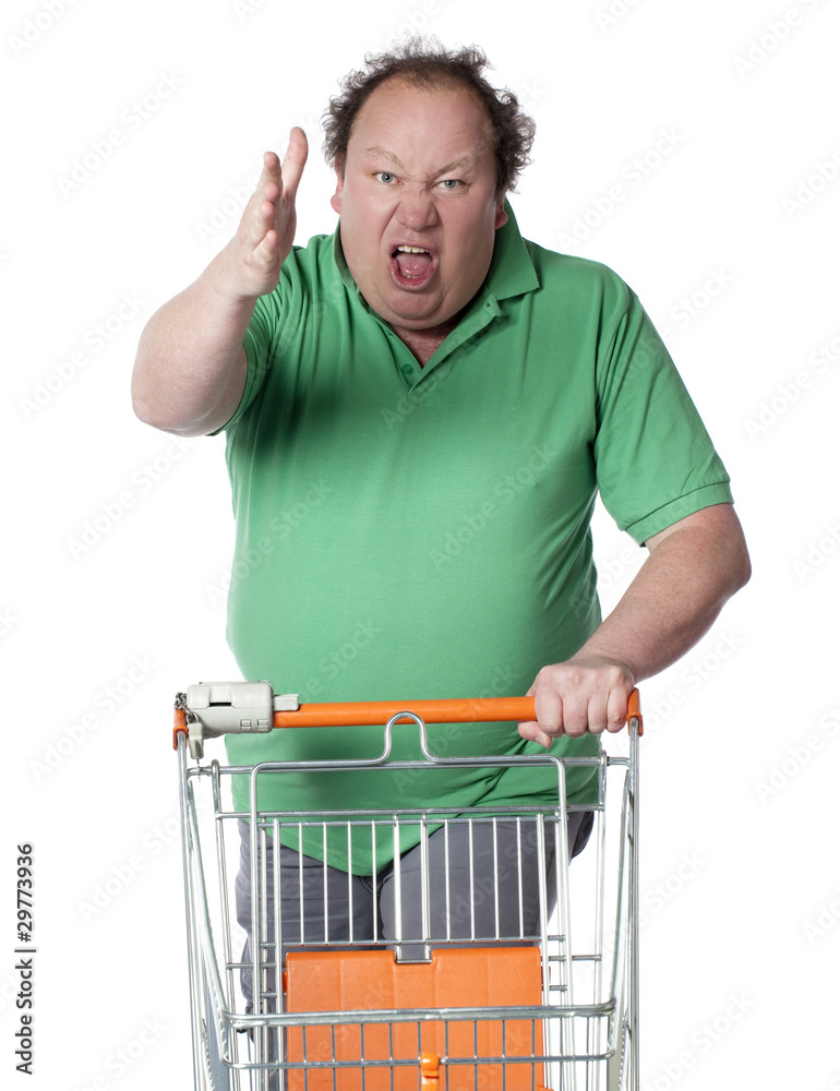 homme râleur faisant ses courses Photos | Adobe Stock