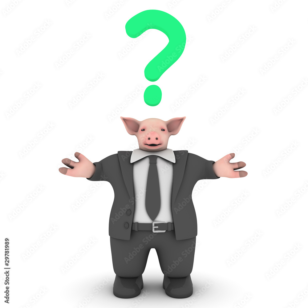 friendly pig - questionmark Stock Illustration | Adobe Stock