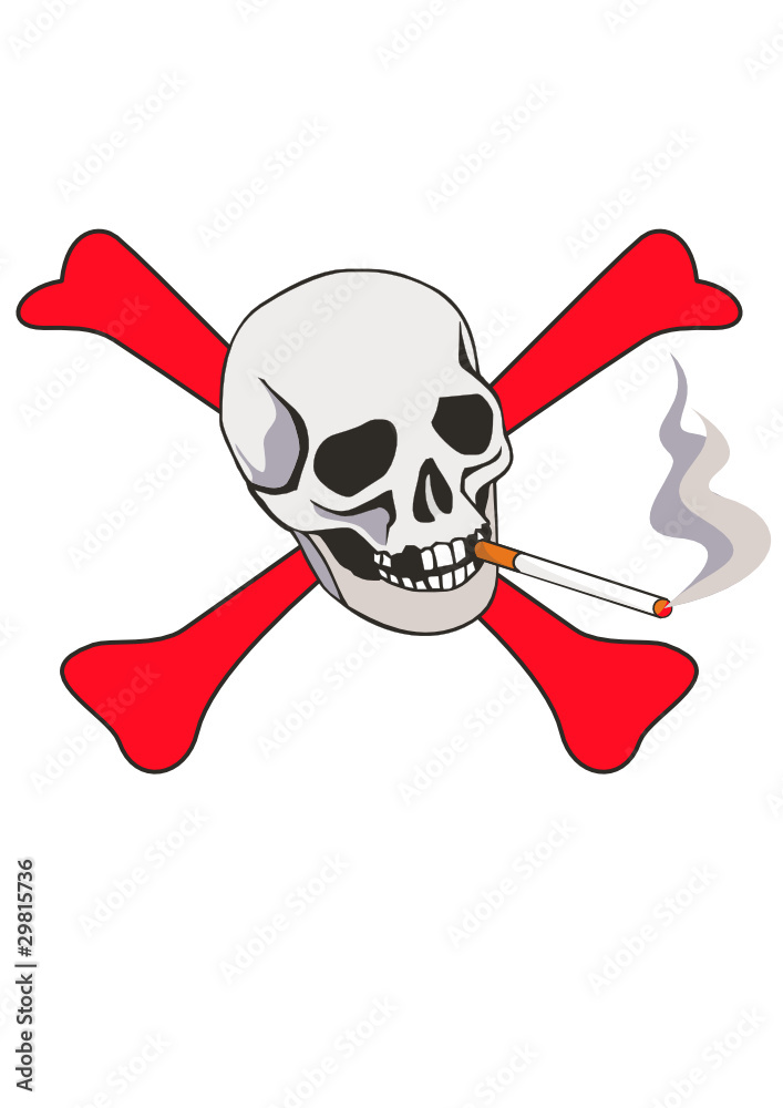 Skeleton Smoking A Cigarette Cartoon