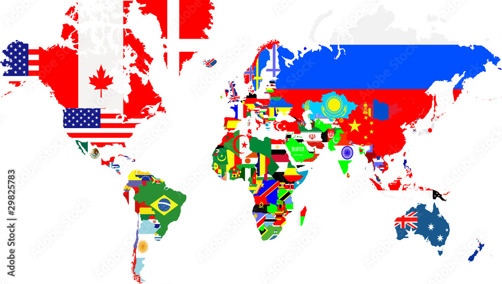 Outline maps of the countries Stock Illustration | Adobe Stock