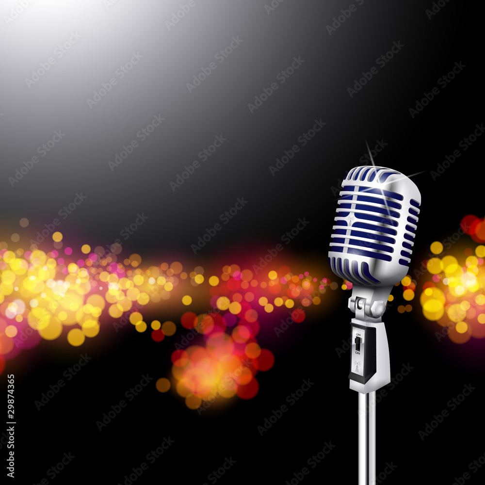 microphone concert poster Stock Vector | Adobe Stock
