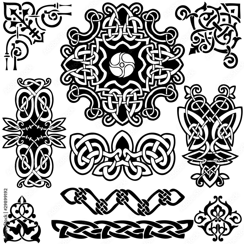 Celtic vector art-collection on a white background. Stock Vector ...