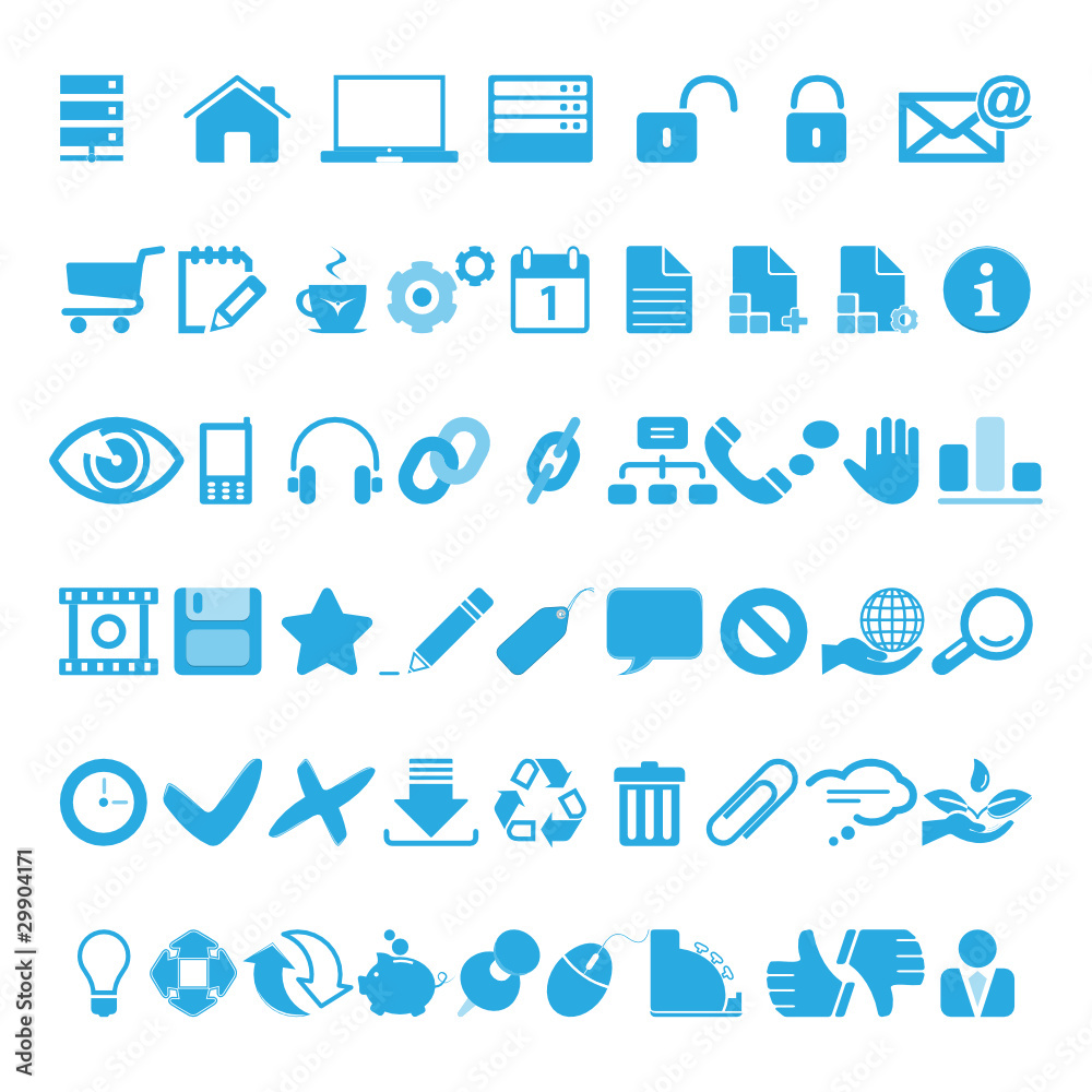 web icons set blau Stock-Vektorgrafik | Adobe Stock