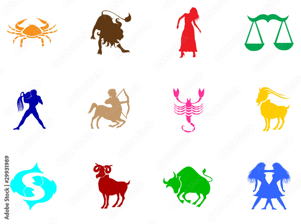 12 Sternzeichen Stock-Vektorgrafik | Adobe Stock