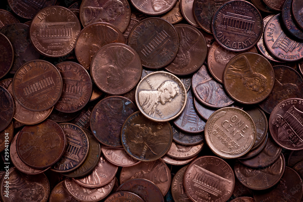 Pennies Stock Photo | Adobe Stock