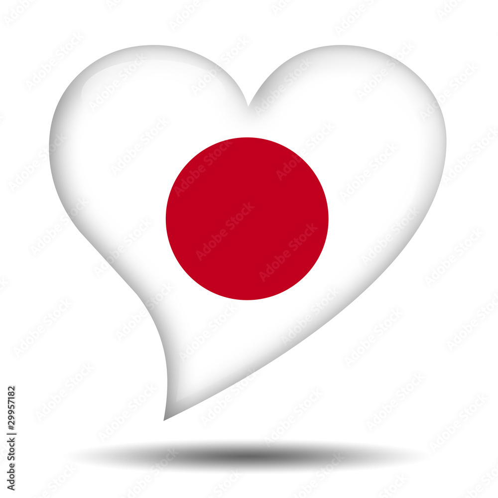 Corazon brillante bandera Japon ilustración de Stock | Adobe Stock
