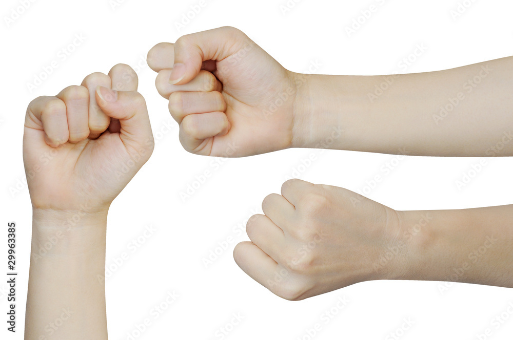 fist on a white background, Back and front hands Stock Photo | Adobe Stock