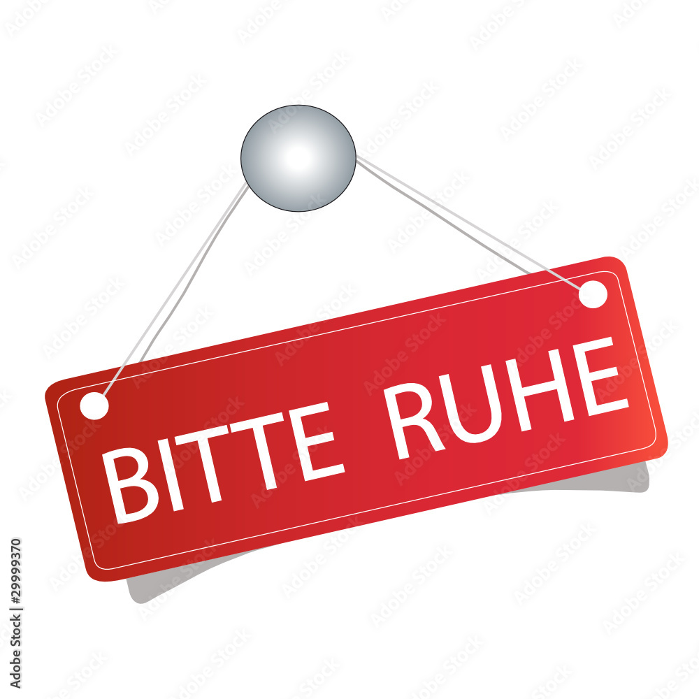 Türschild "BITTE RUHE" Stock-Vektorgrafik | Adobe Stock