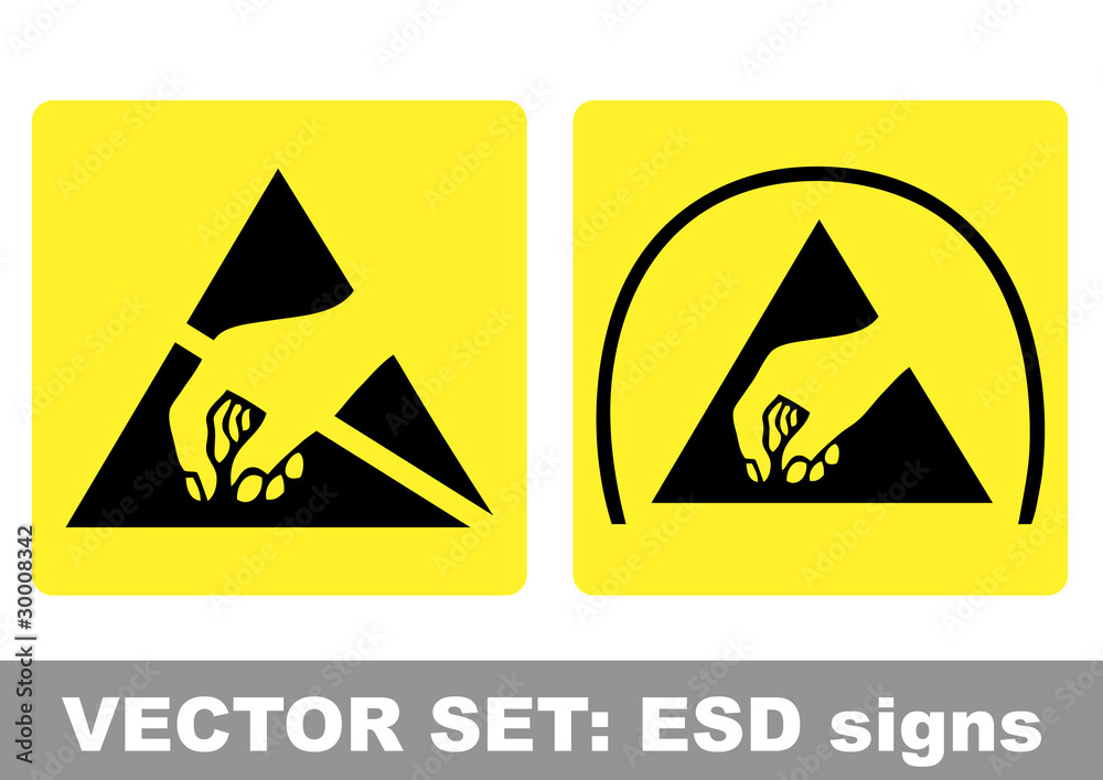 VECTOR SET: ESD signs Stock Vector | Adobe Stock
