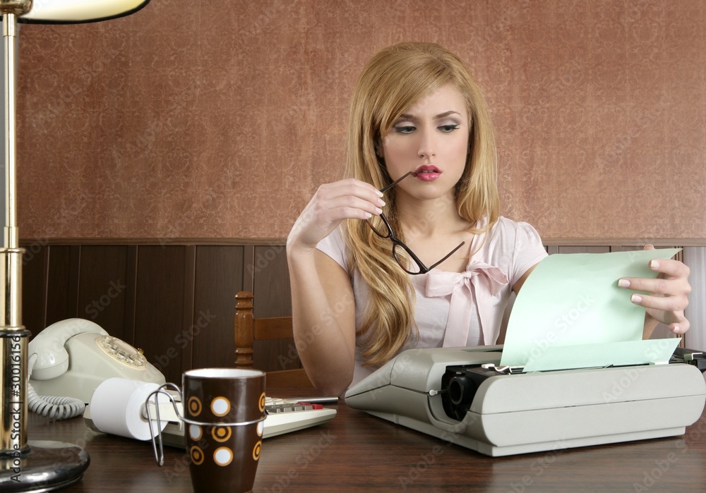 businesswoman retro secretary office vintage Stock Photo | Adobe Stock