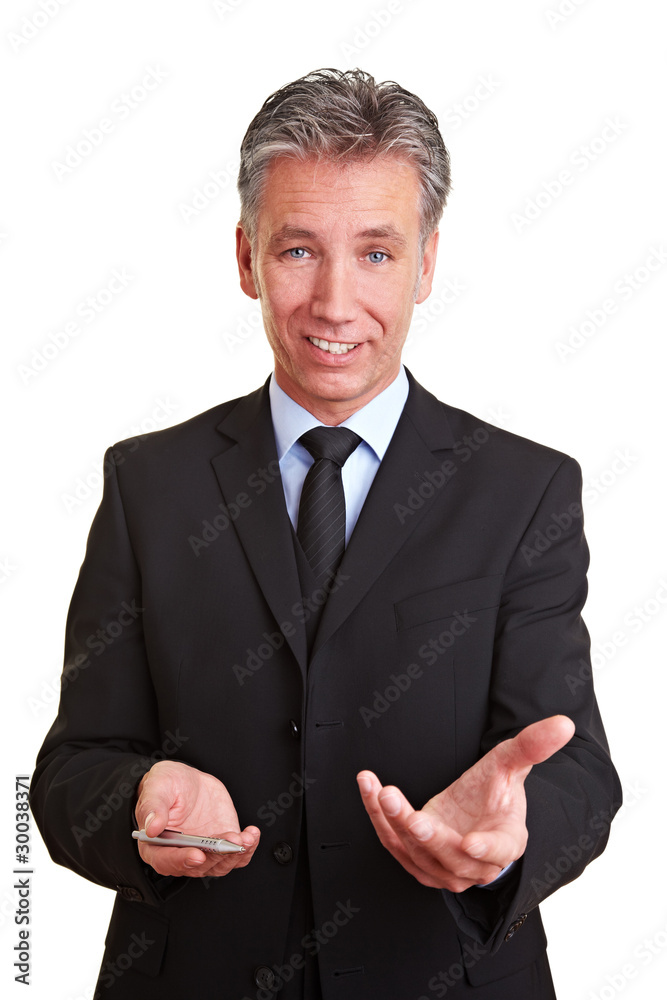 Berater erklärt sein Produkt Stock Photo | Adobe Stock