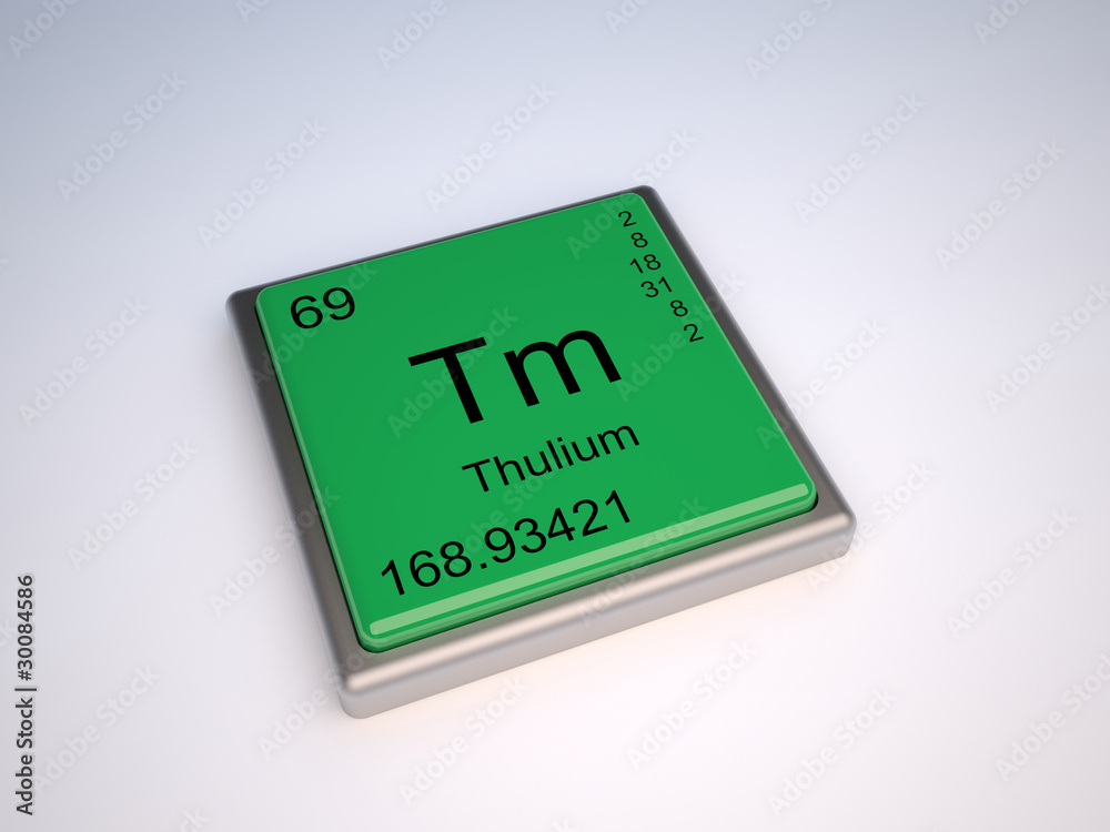 Thulium chemical element of the periodic table with symbol Th Stock ...