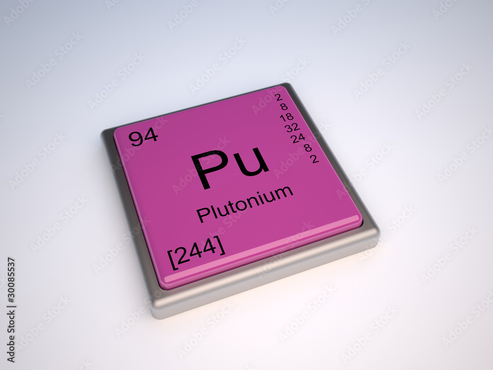 Plutonium chemical element of the periodic table with symbol Pu Stock ...