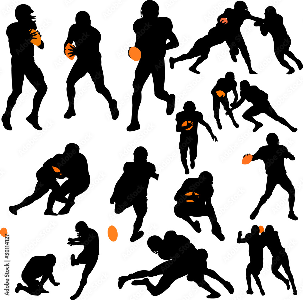 american football collection vector Stock Vector | Adobe Stock