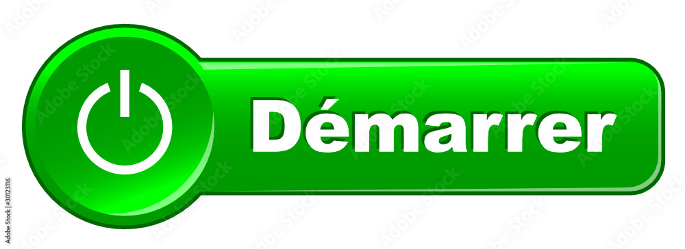 Bouton Web DEMARRER (démarrage start cliquer ici démarrer vert) Stock ...