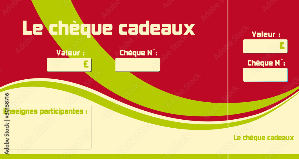 chèque cadeau template Stock Vector | Adobe Stock