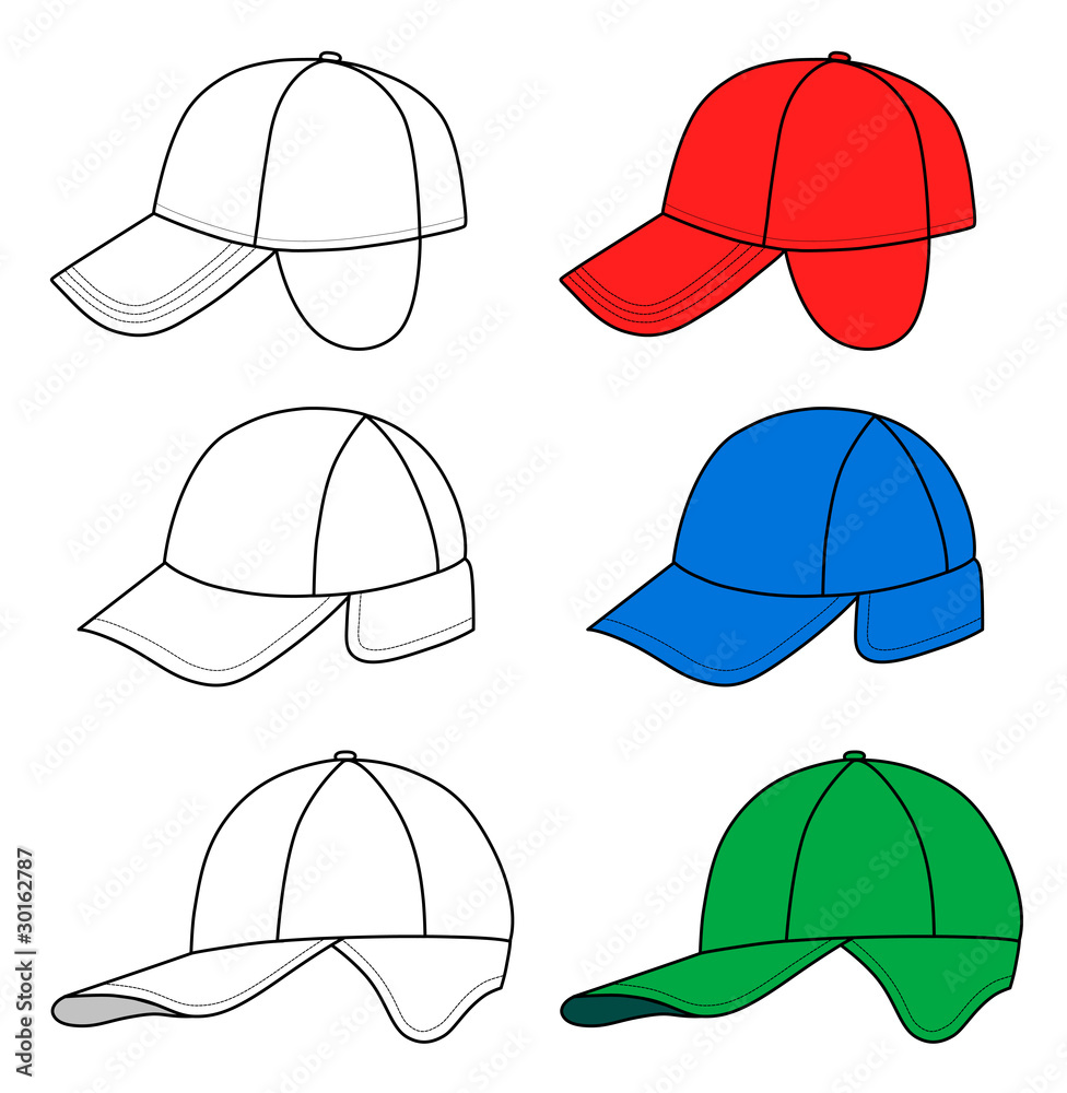 Cap template Stock Vector | Adobe Stock
