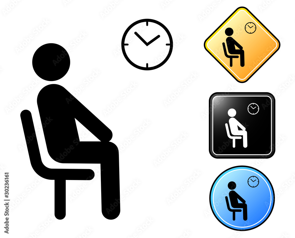 Waiting room pictogram and signs Stock Vector | Adobe Stock