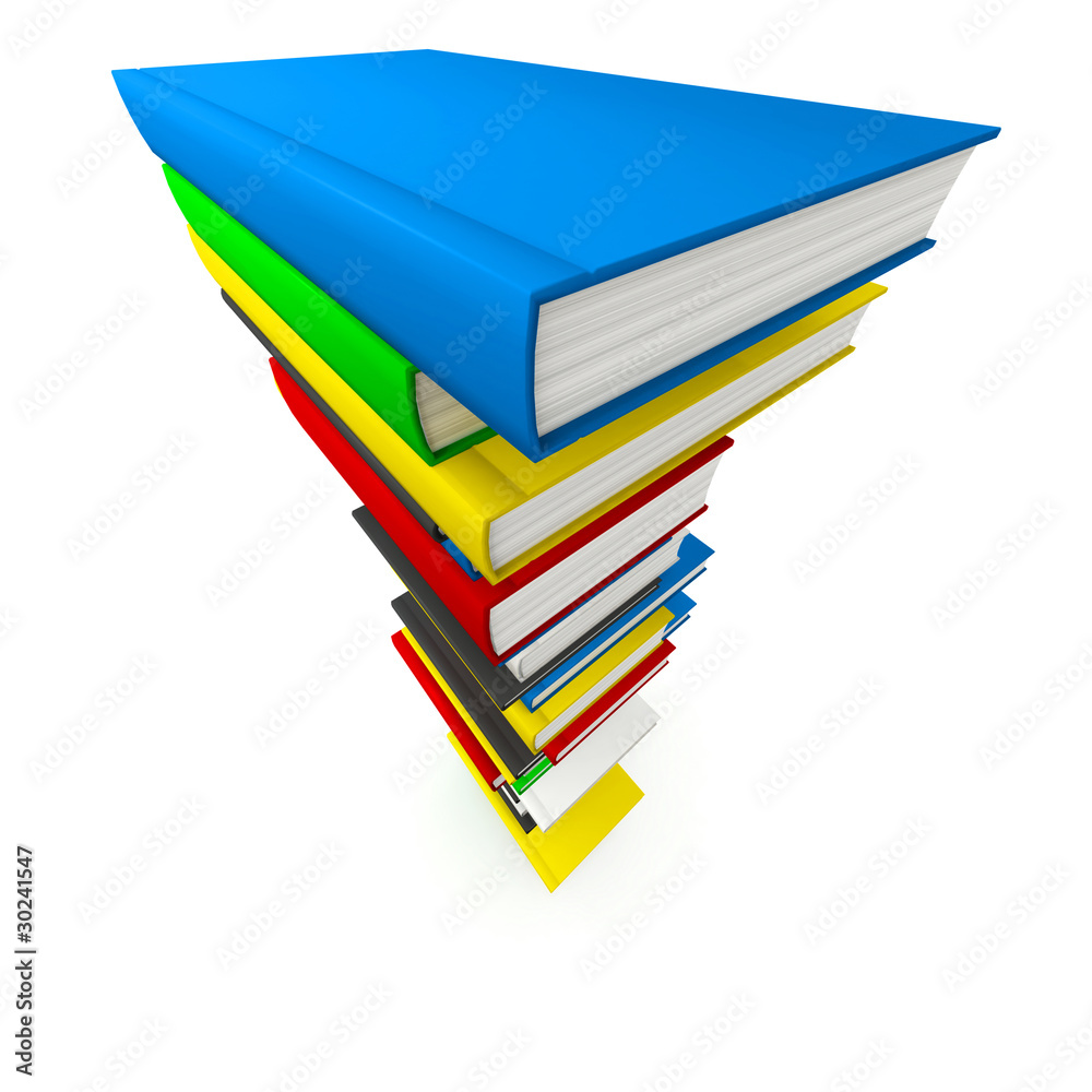 Giant pile of books from high angle perspective Stock Illustration ...