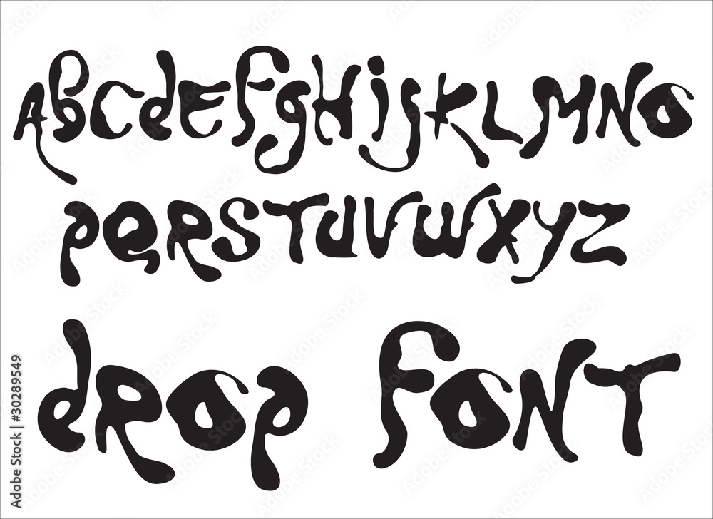 Vector drop alphabet Stock Vector | Adobe Stock