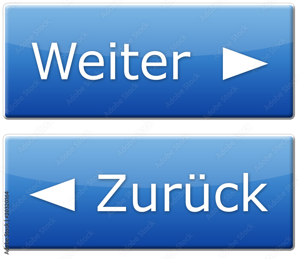 Weiter & Zurück Button - Blau Stock-Illustration | Adobe Stock