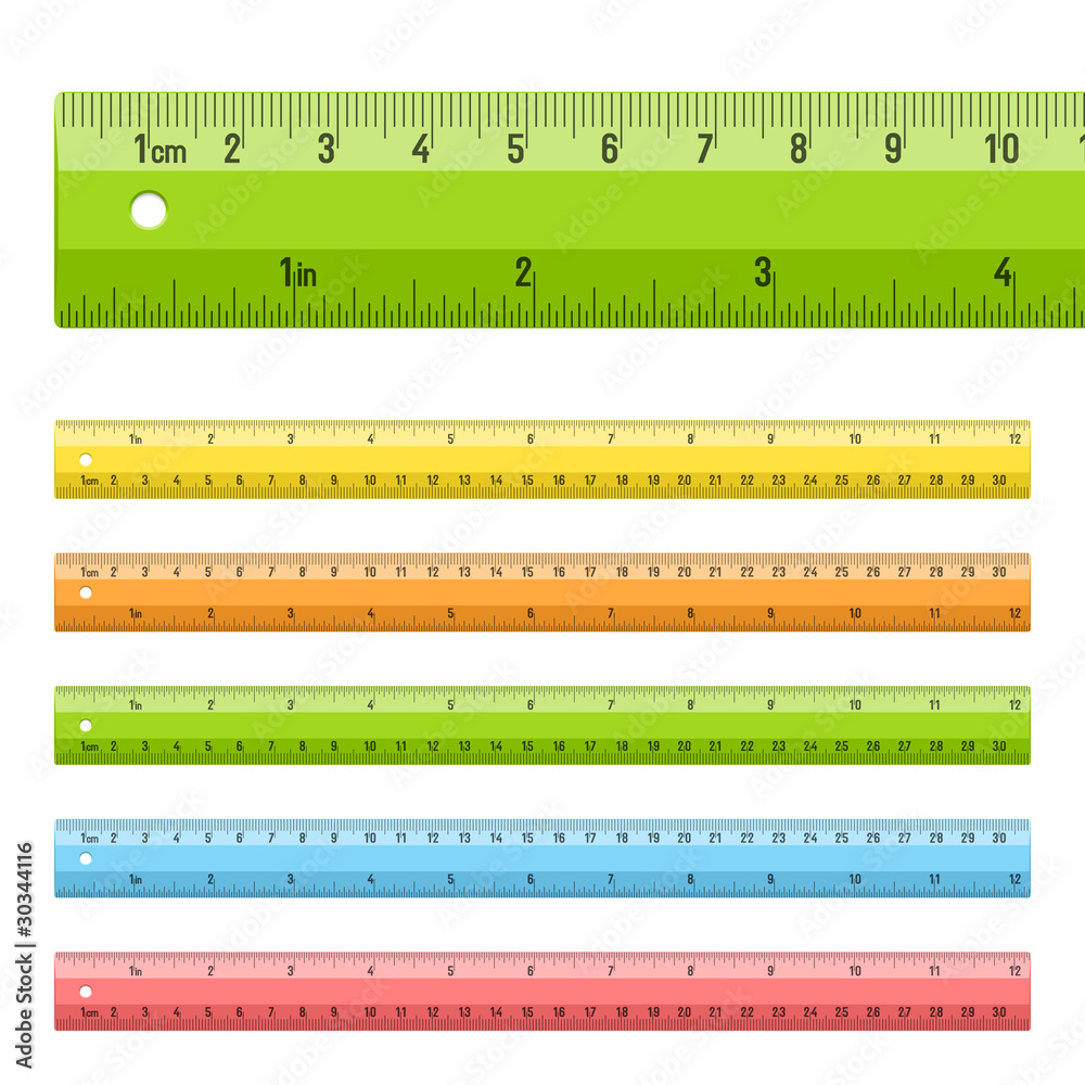 Rulers in centimeters and inches Stock Vector | Adobe Stock