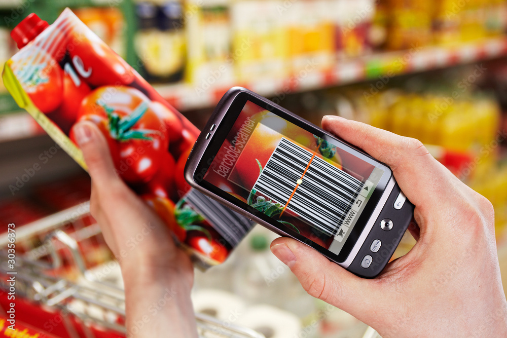 barcode scanner on the smartphone Stock Photo | Adobe Stock