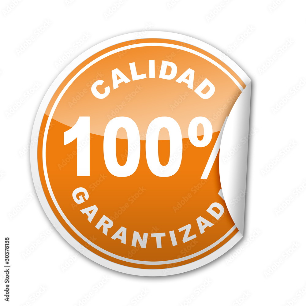 Pegatina 100% CALIDAD GARANTIZADA con reborde ilustración de Stock ...