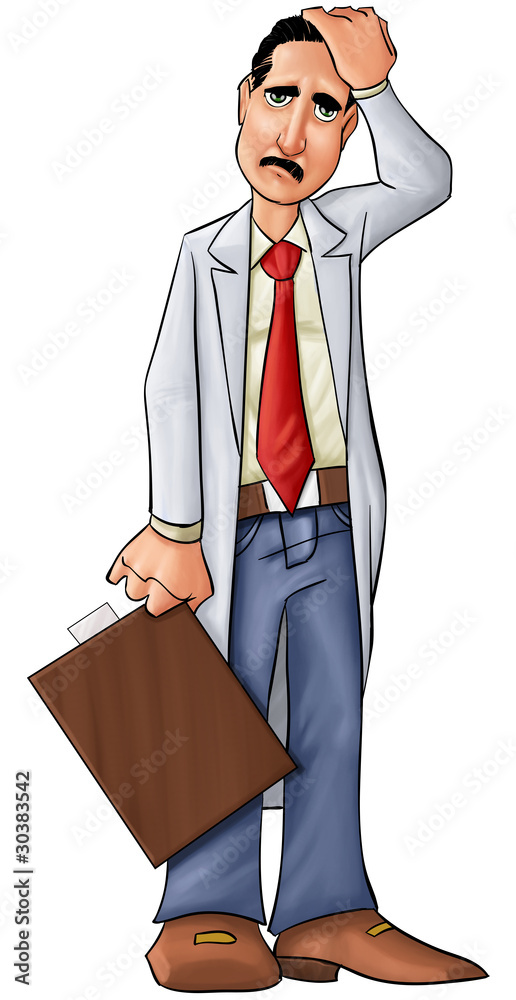 sad doctor Stock Illustration | Adobe Stock