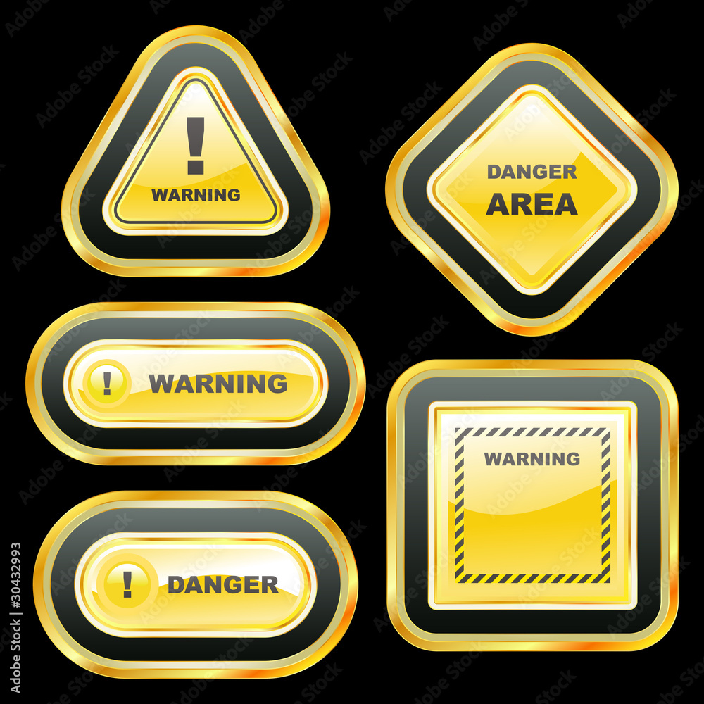 Warning vector banner. Vector set. Stock Vector | Adobe Stock