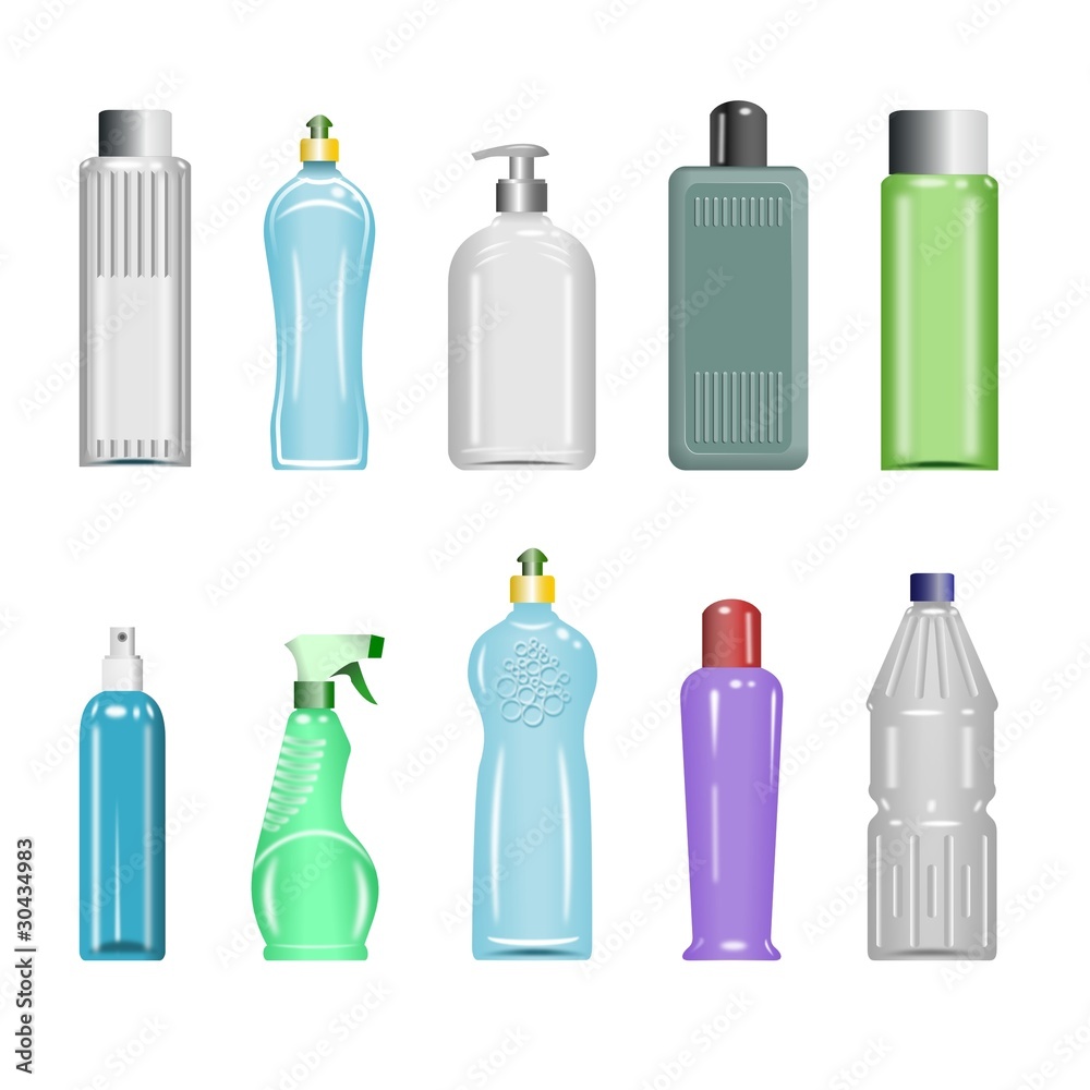 Plastic Bottles Set 5 Stock Vector | Adobe Stock