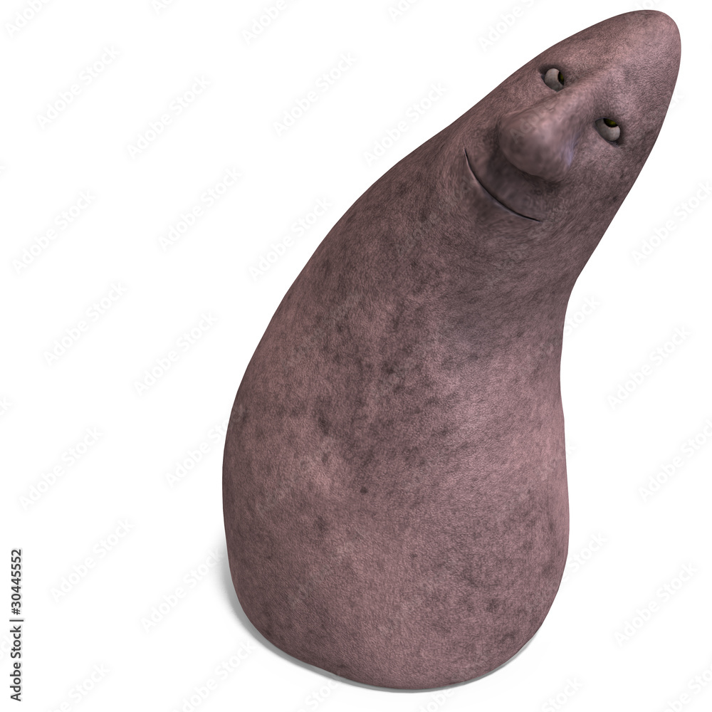 cartoon rock with a funny face. 3D rendering with clipping path Stock ...