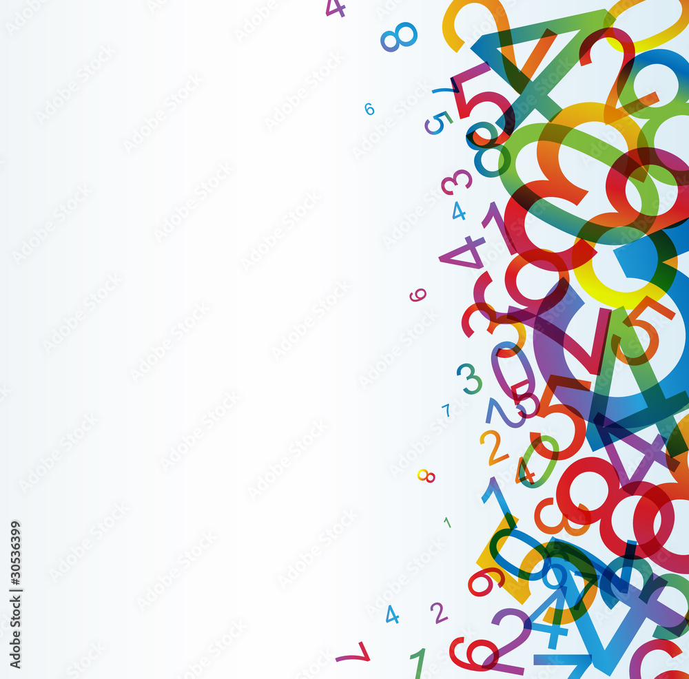 Abstract background with colorful rainbow numbers Stock Vector | Adobe ...