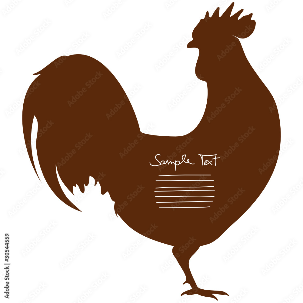 Background Standing Rooster Looking Back Stock Vector | Adobe Stock