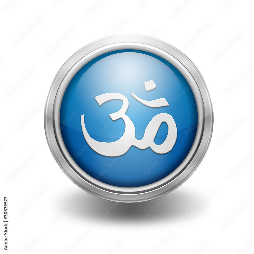 Icono borde metalico simbolo Om Stock Illustration | Adobe Stock