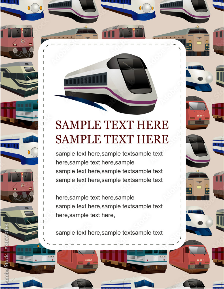 cartoon train card Stock Vector | Adobe Stock