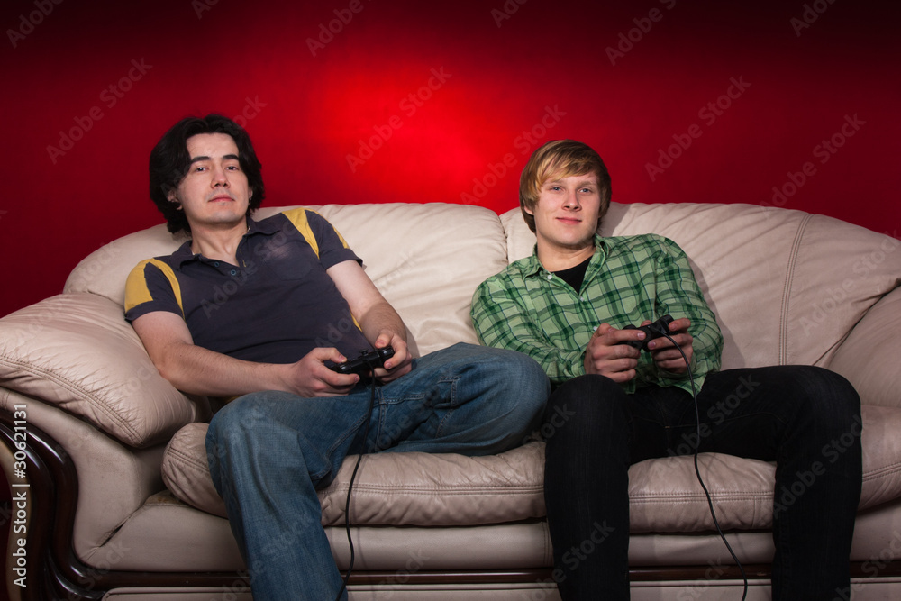 Two Friends Playing Video Games