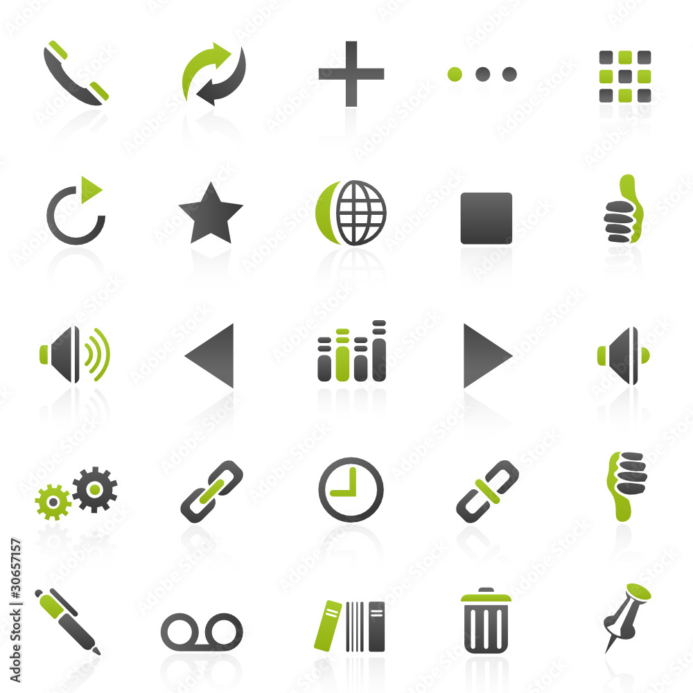 green internet icons - set 14 Stock Vector | Adobe Stock