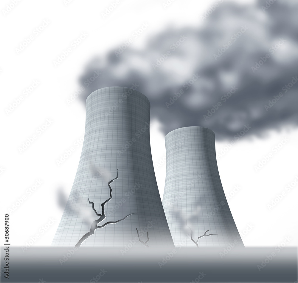 damaged cooling towers nuclear fallout Stock Illustration | Adobe Stock