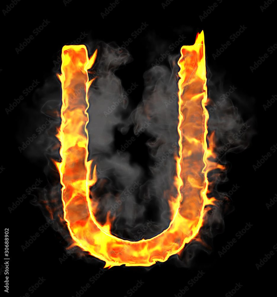 Burning Letter U