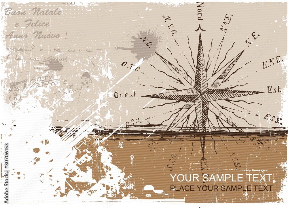 grunge compass poster Stock Vector | Adobe Stock