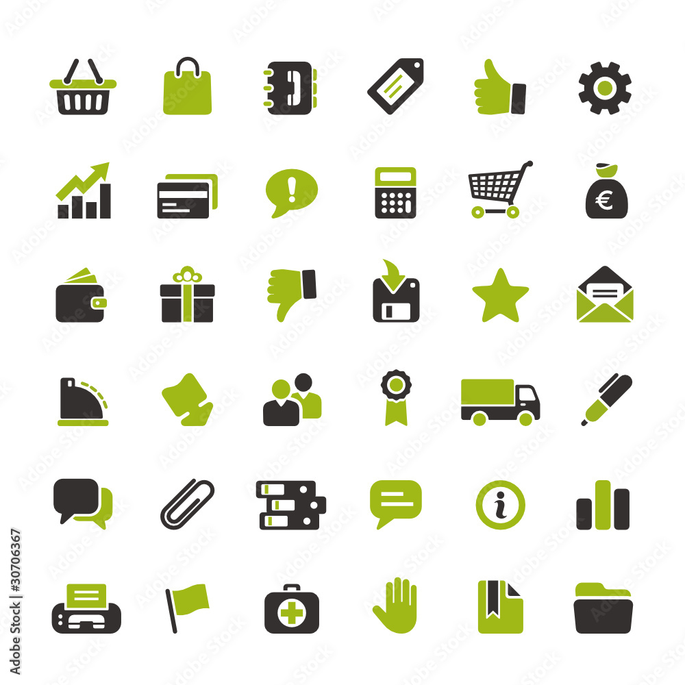 Green Black Website Icons Stock Vector | Adobe Stock