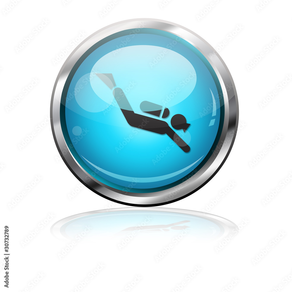 Boton futurista pictograma buceador Stock Illustration | Adobe Stock