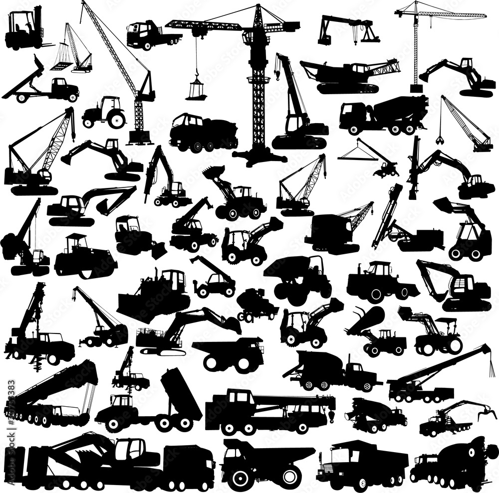 construction machine big collection vector Stock Vector | Adobe Stock