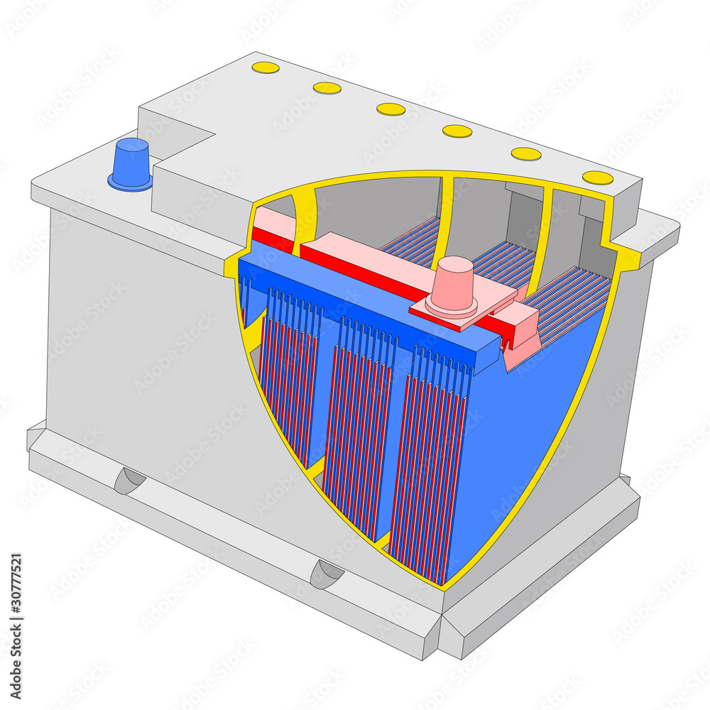 car battery (assembly drawing) Stock Vector | Adobe Stock