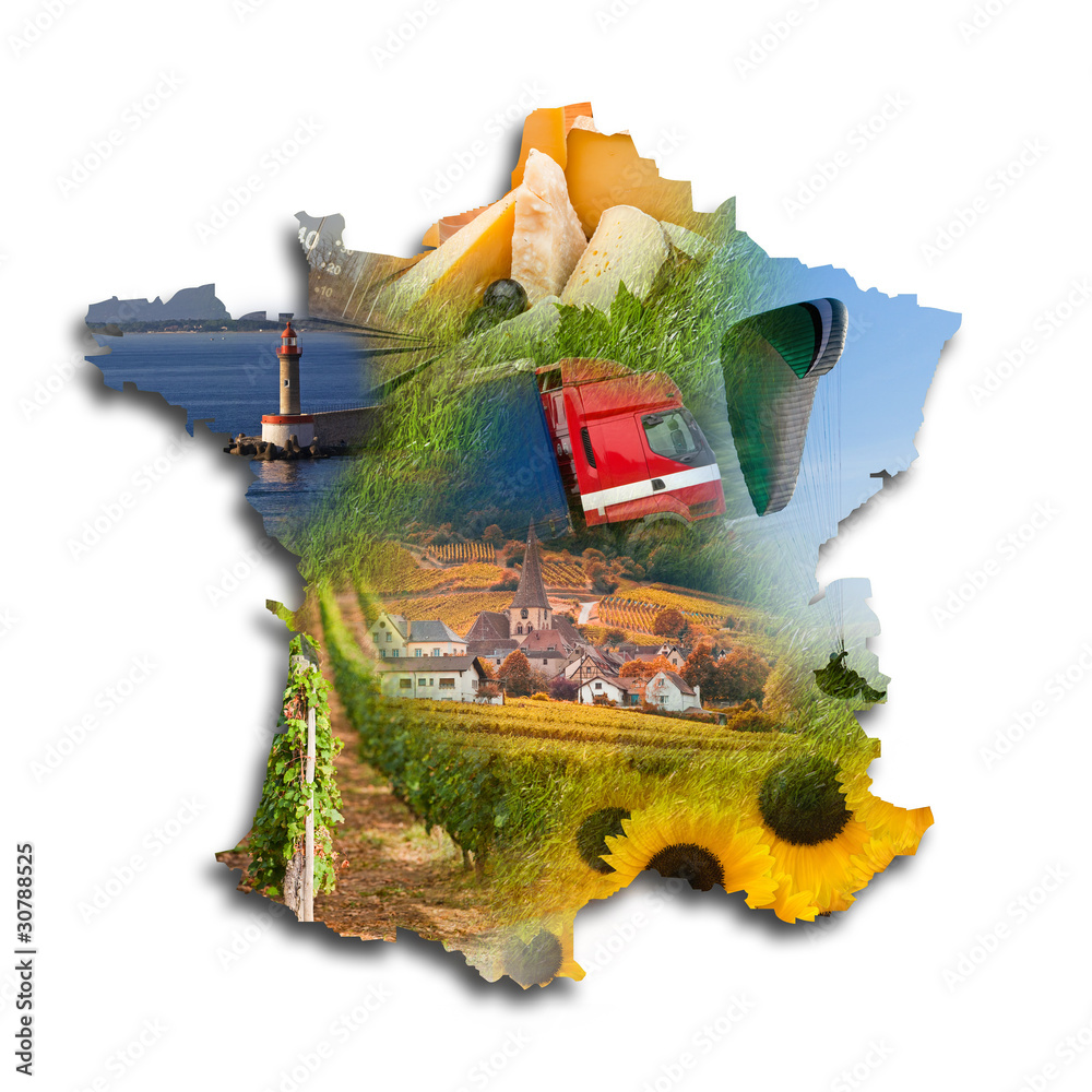 Carte de france géographie Stock Photo | Adobe Stock