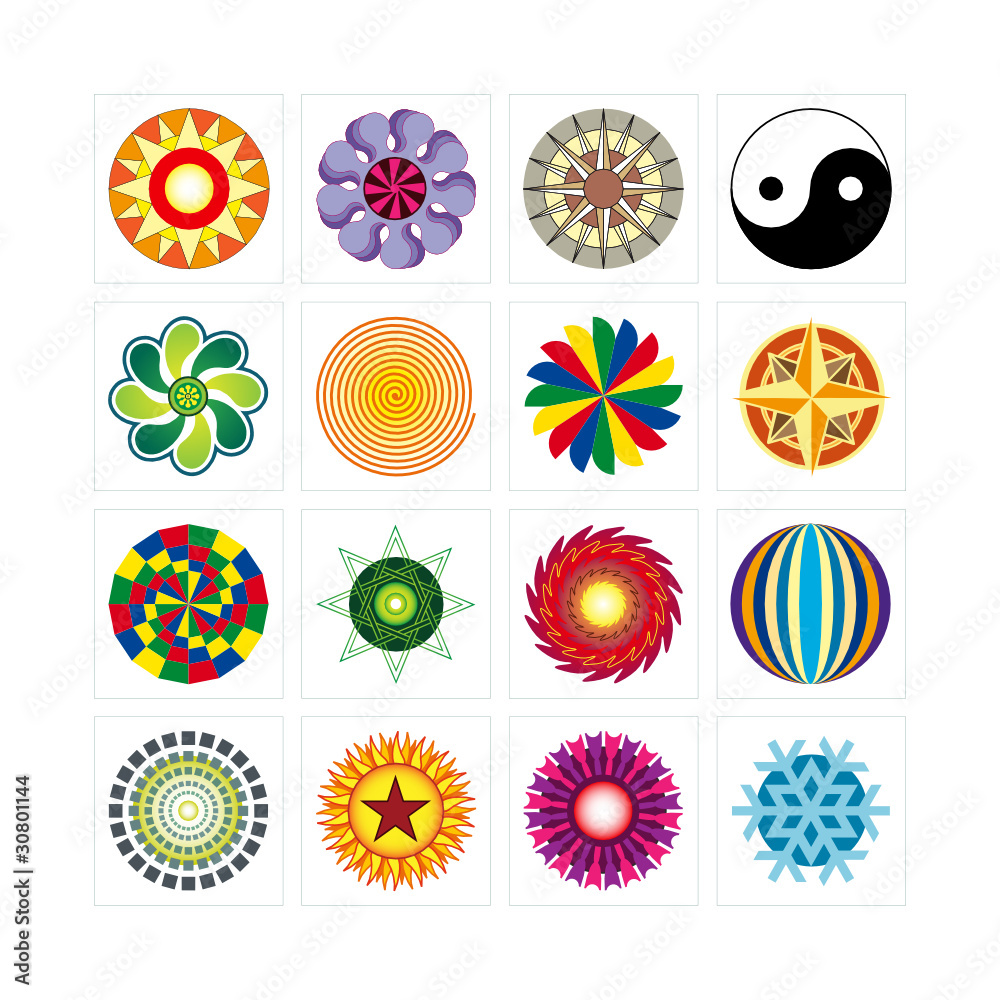 picto logo motif design graphique icône vecteur rond internet Stock ...