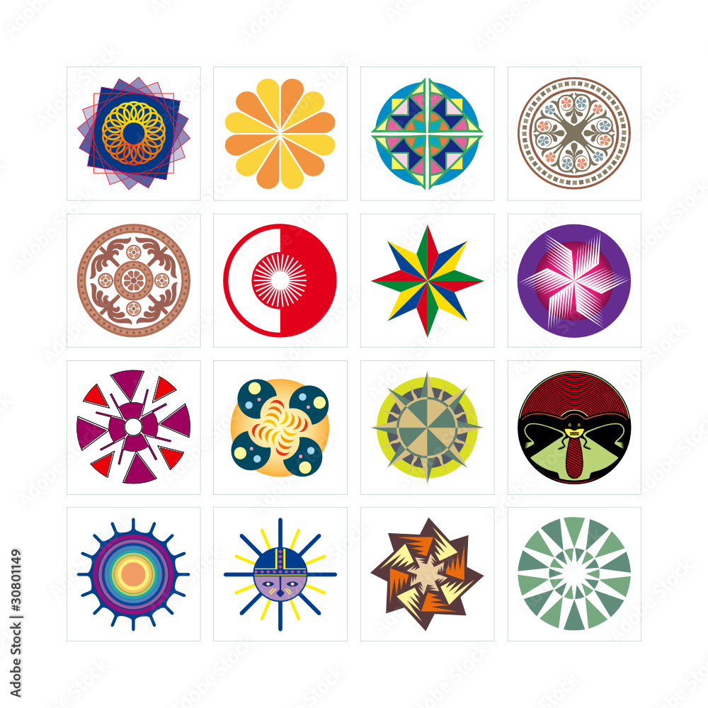 picto logo motif design graphique icône vecteur rond internet Stock ...